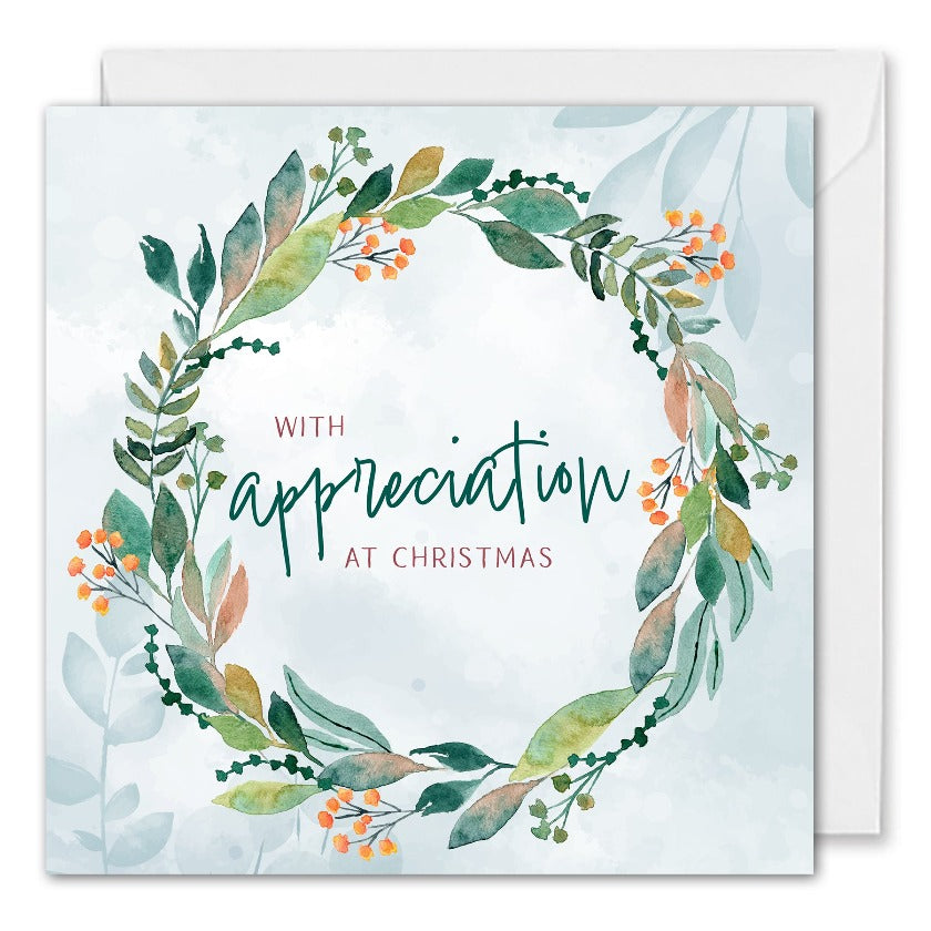 Custom With Appreciation Christmas Card - B2B - For Clients | Greetd