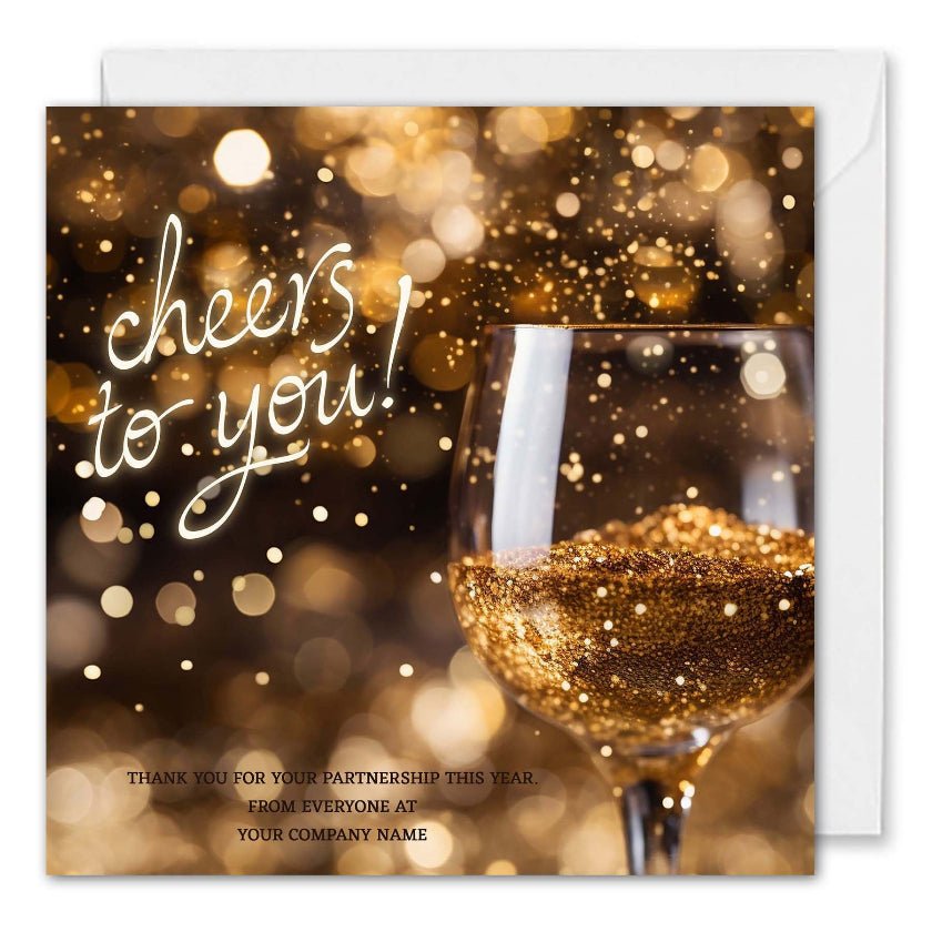 Cheers To You Appreciation Christmas Card - Business Partners | Greetd