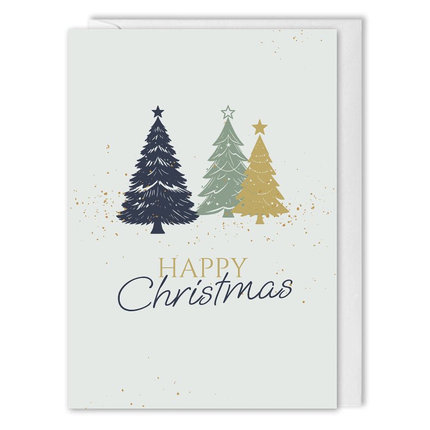 Brand Colour Christmas Cards - Happy Christmas Trees | Greetd