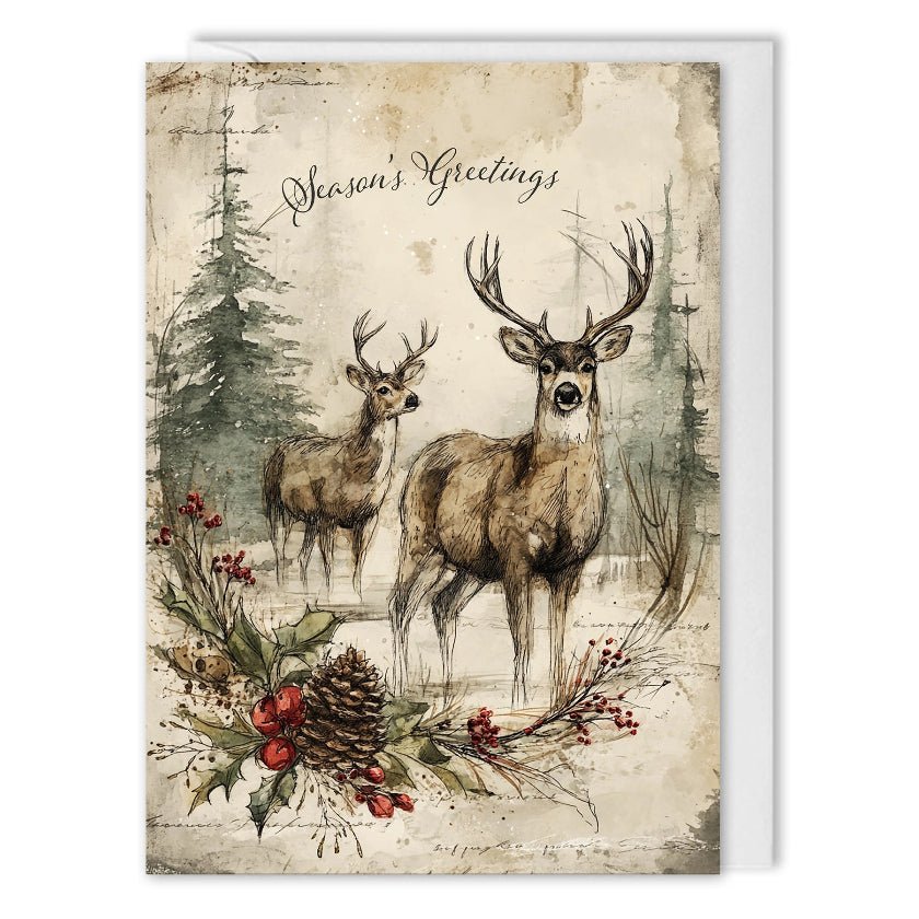 Custom Corporate Christmas Cards - Festive Deer | Greetd